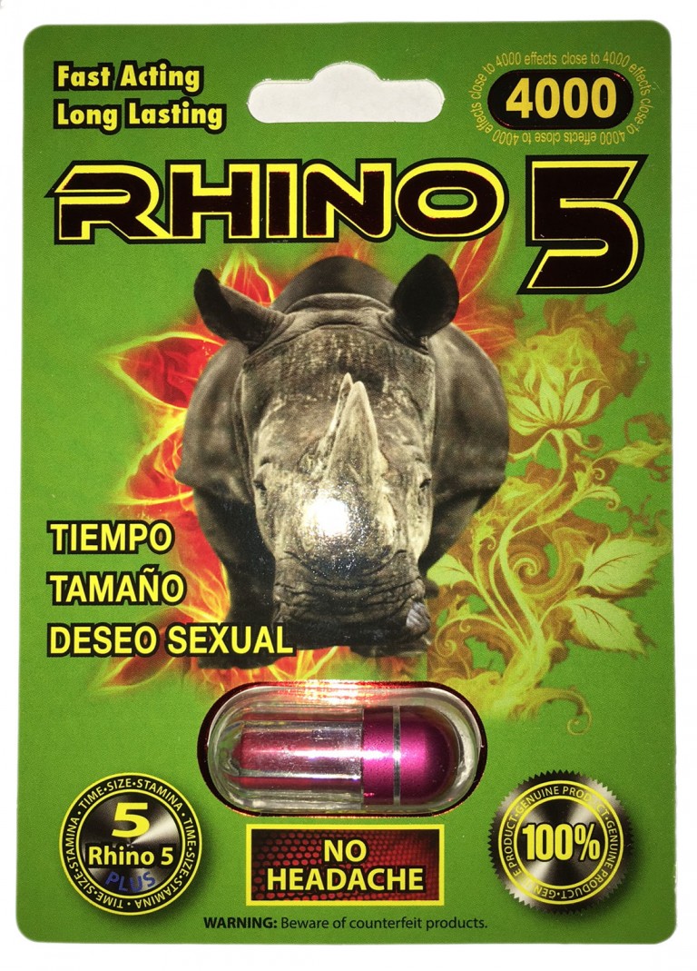 Rhino 5 4000 Male Sexual Enhancement Pill - Rhino Platinum 7