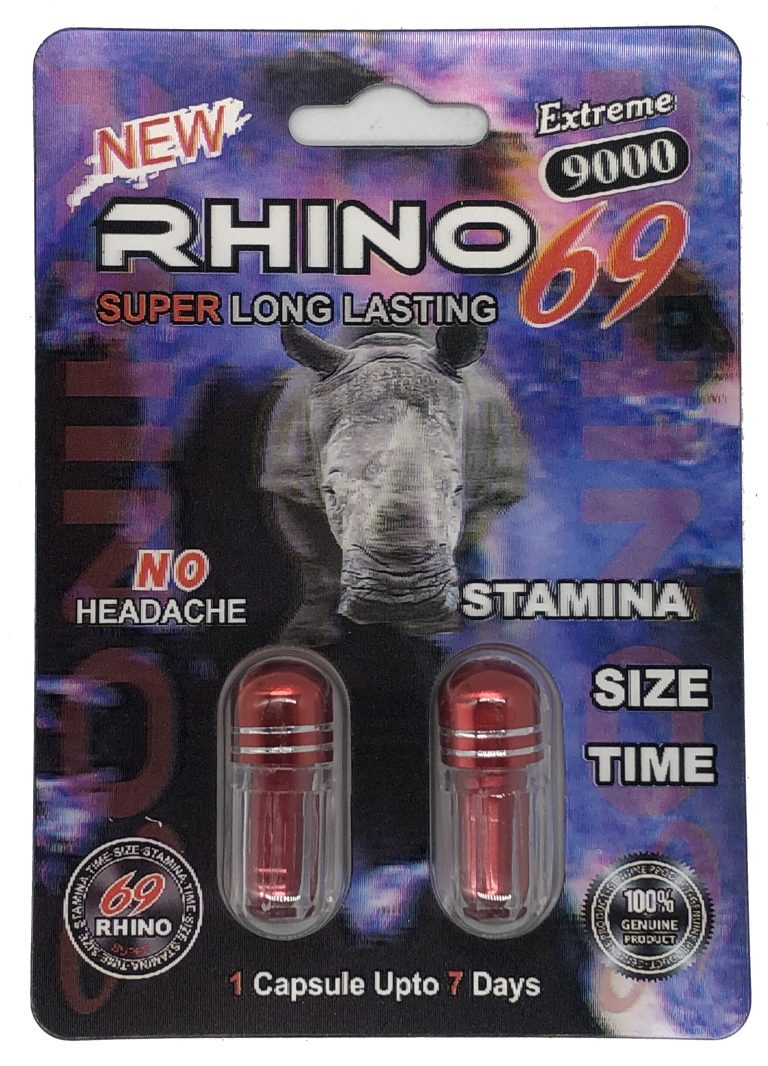 Rhino 69 9000 Male Sexual Supplement Enhancement Double Pill - Rhino Platinum 7