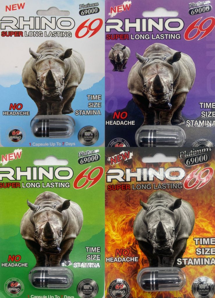 4-Pack Rhino 69K Men Sexual Supplement Enhancement Pill - Rhino Platinum 7