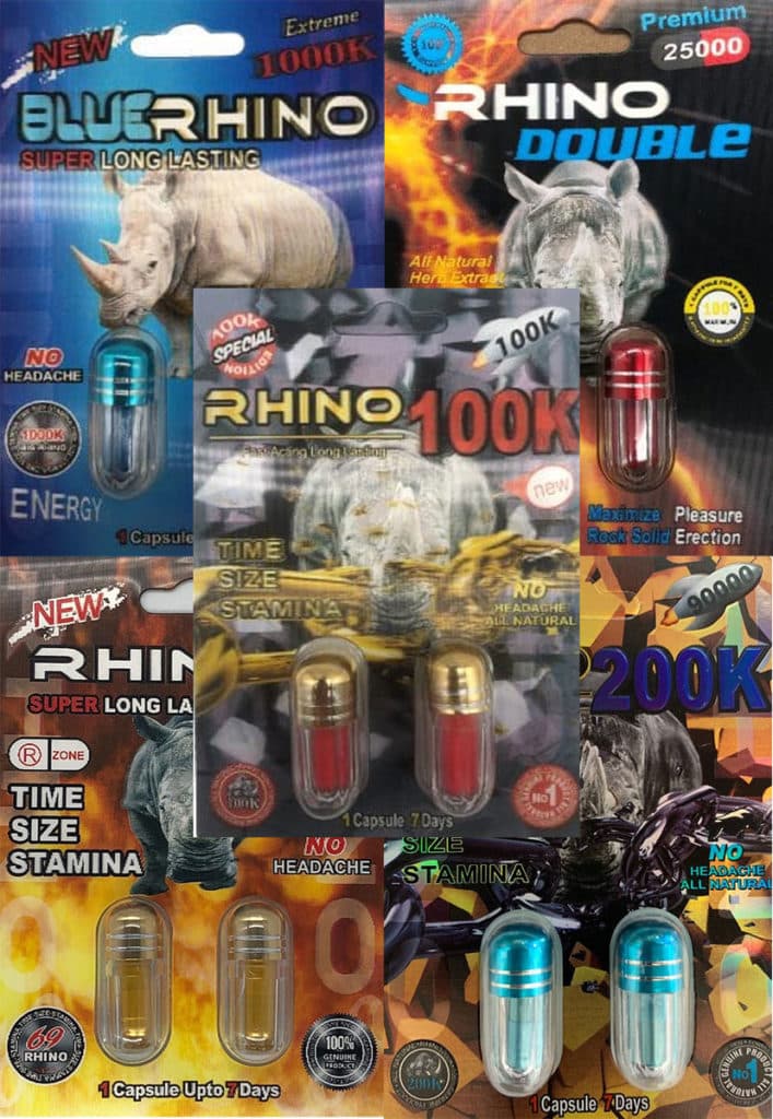 Rhino DOUBLES Enhancement Sex 10 Pills Bundle - Rhino Platinum 7